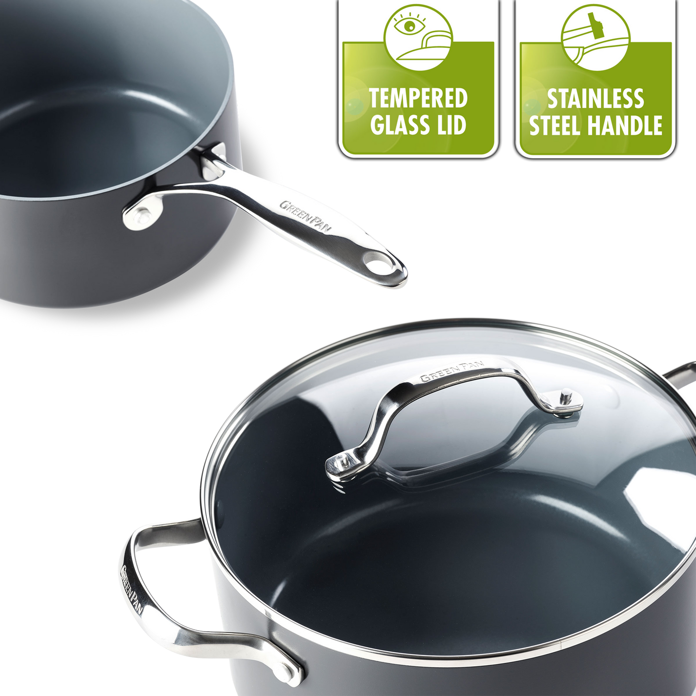 GreenPan Venice Pro Kookpan met Deksel 20cm grijs Venice Pro – GreenPan NL